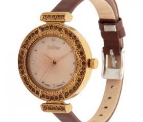 Round Watch With Brown Belt For Women on Luulla