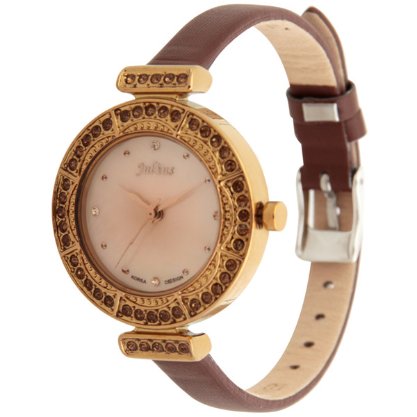 Round Watch With Brown Belt For Women on Luulla
